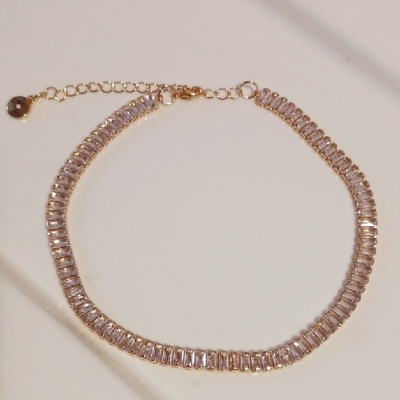 Jewelry | Elegant Gold Crystal Bigette Necklace Adjustable Sparkles ...